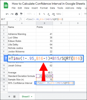 How to Calculate Confidence Interval in Google Sheets