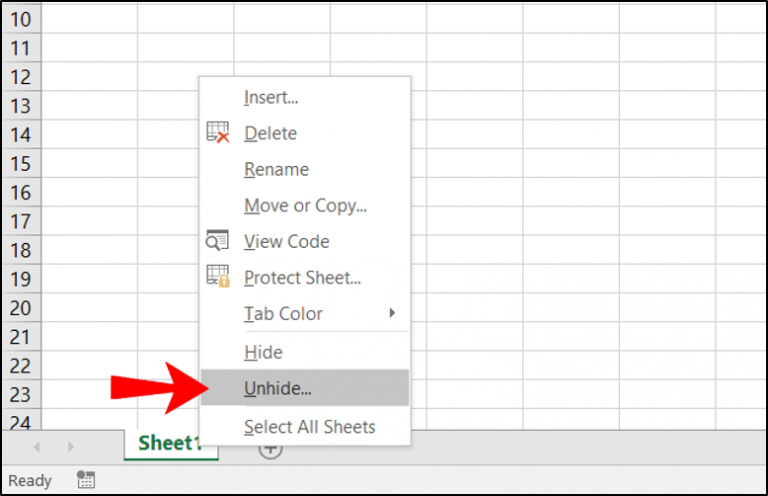 How to Unhide a Tab in Excel
