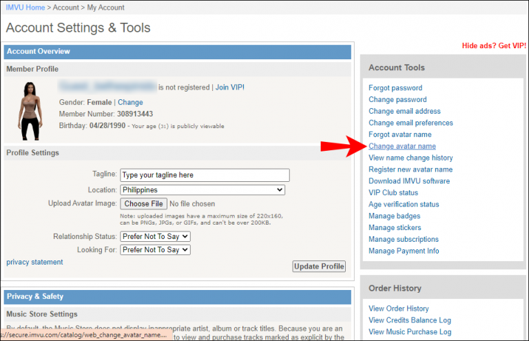 How to Change your Username in IMVU