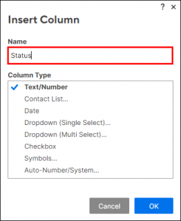 Smartsheet - How to Add a Drop Down