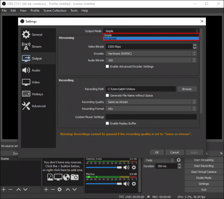 How to Record the Screen with OBS
