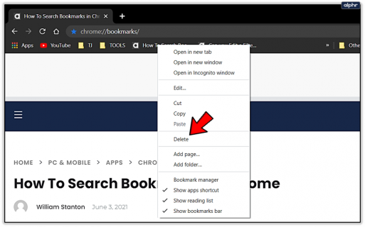 How To Search Bookmarks in Chrome