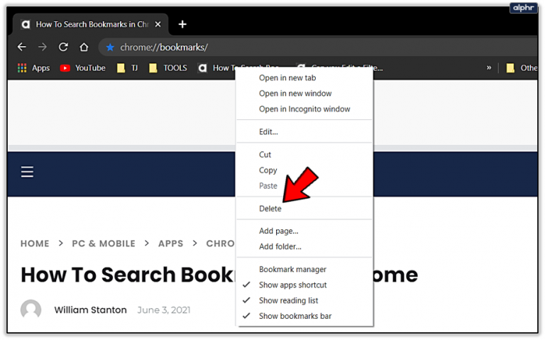 How To Search Bookmarks in Chrome