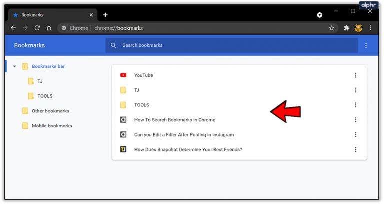 How To Search Bookmarks in Chrome