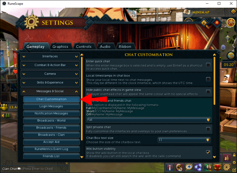 How to Open the Chat in RuneScape