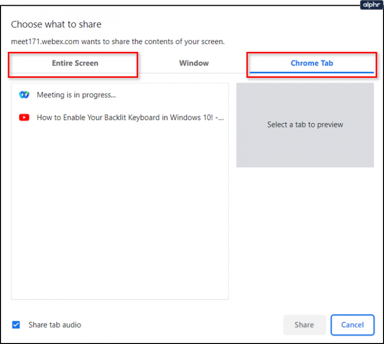 How to Share Video with Sound in Webex