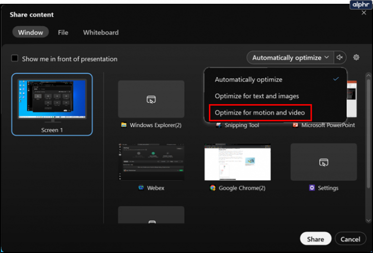 How to Share Video with Sound in Webex