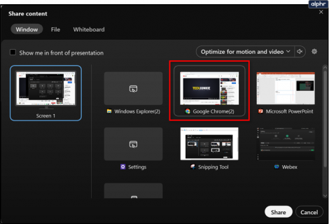 How to Share Video with Sound in Webex
