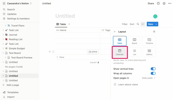 How to Make a Calendar in Notion