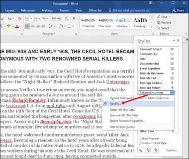 How to Change the Color of Links in a Word Doc