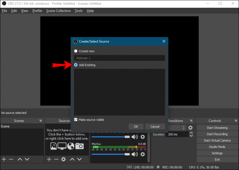 How To Add a New Webcam to OBS