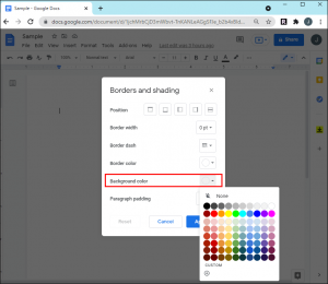 How To Remove a Background Color in Google Docs