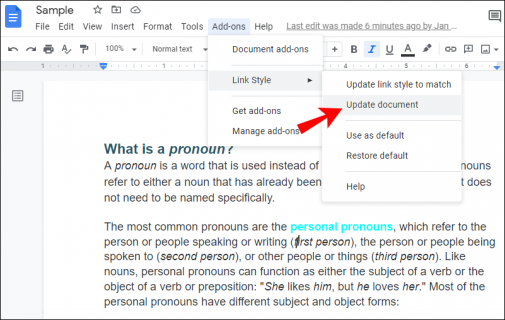 How To Change the Color of Links in a Google Doc