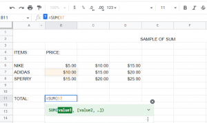How to Sum a Row in Google Sheets