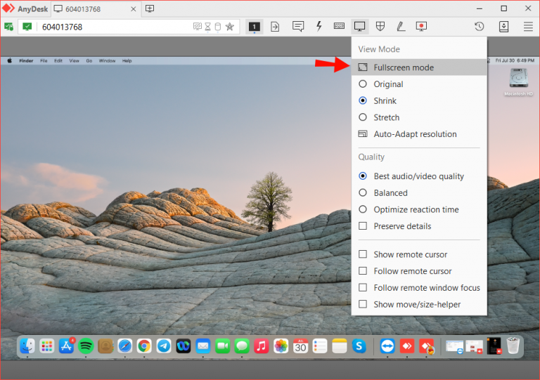 How to Exit Full Screen in AnyDesk