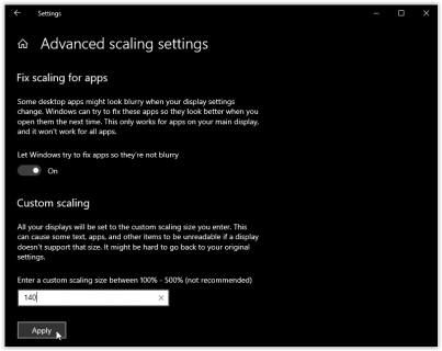 How to Configure Display Scaling in Windows 10