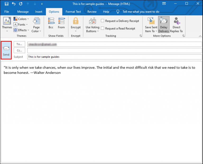 How to Schedule an Email in Outlook