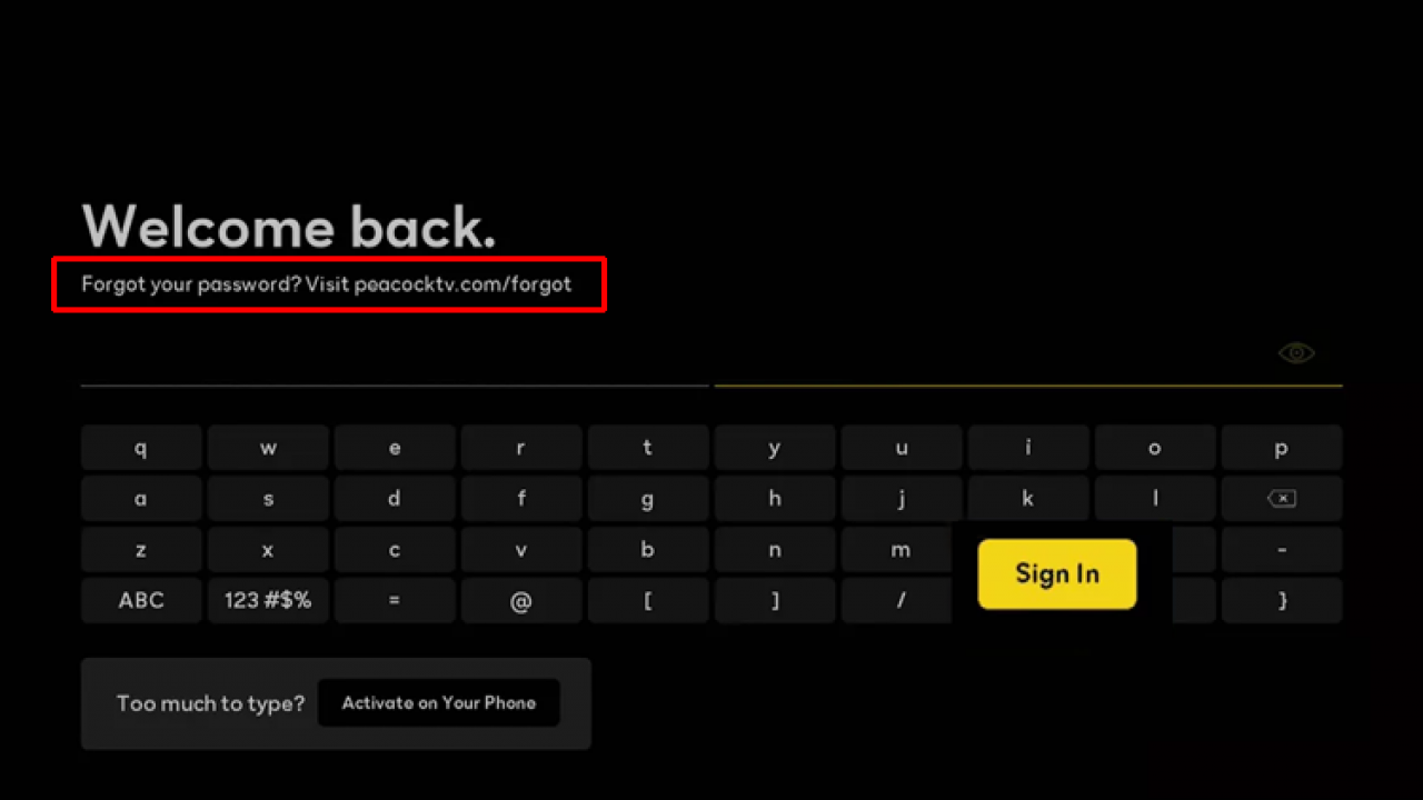 How to Reset a Password for Peacock TV