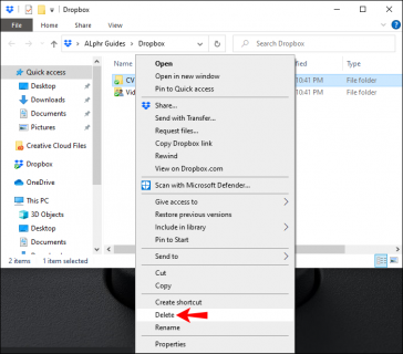 How to Delete a Folder in Dropbox