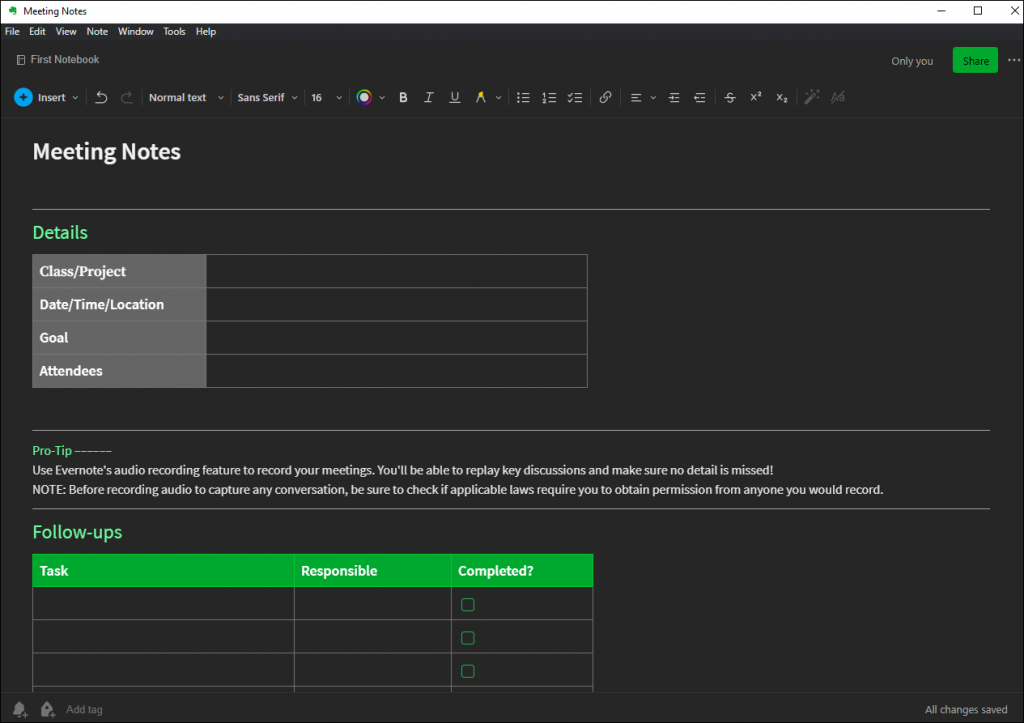How to Change the Default Font in Evernote