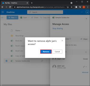How To Remove Shared Access Permissions for Someone in an Excel File