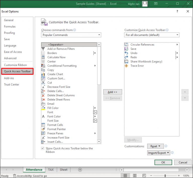 How To Remove Shared Access Permissions for Someone in an Excel File
