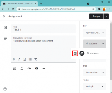 How to Create an Assignment in Google Classroom
