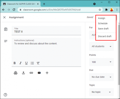 How to Create an Assignment in Google Classroom
