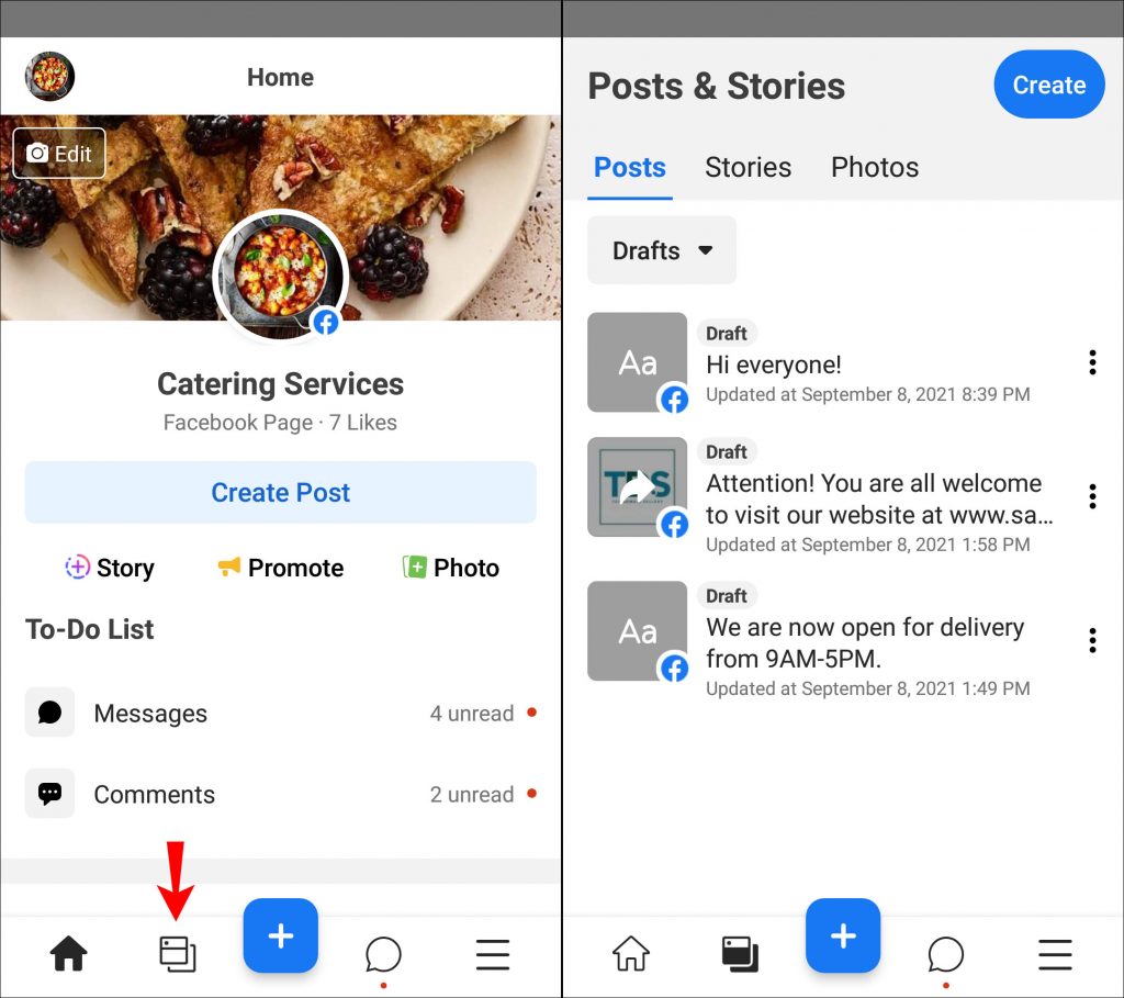 How to Find Facebook Drafts