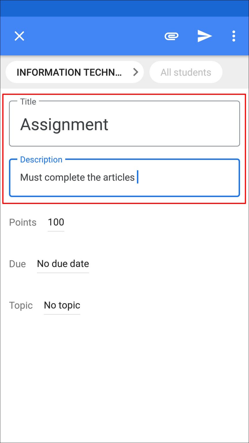 How to Create an Assignment in Google Classroom