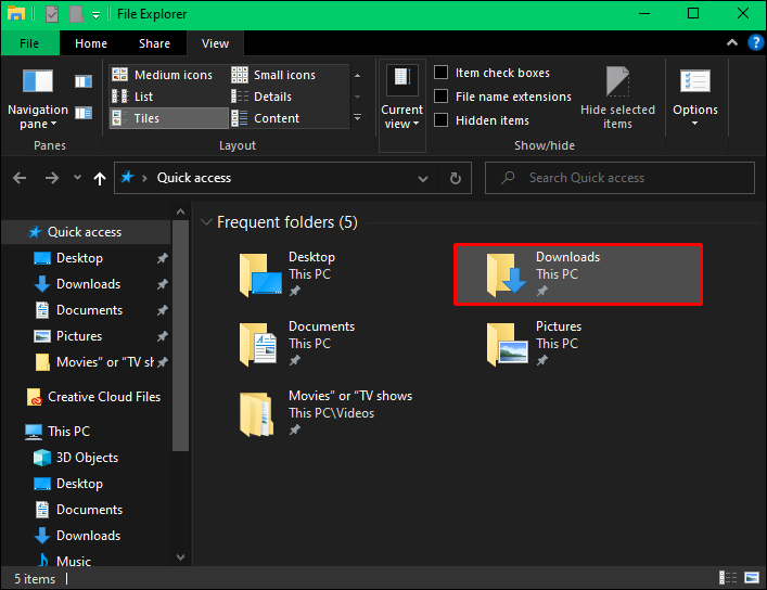 How to Remove Today Yesterday From File Explorer in Windows 10