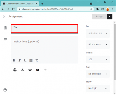 How to Create an Assignment in Google Classroom