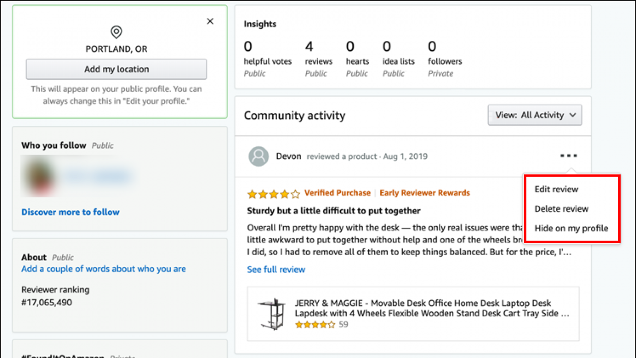 How to View Your Own Amazon Reviews