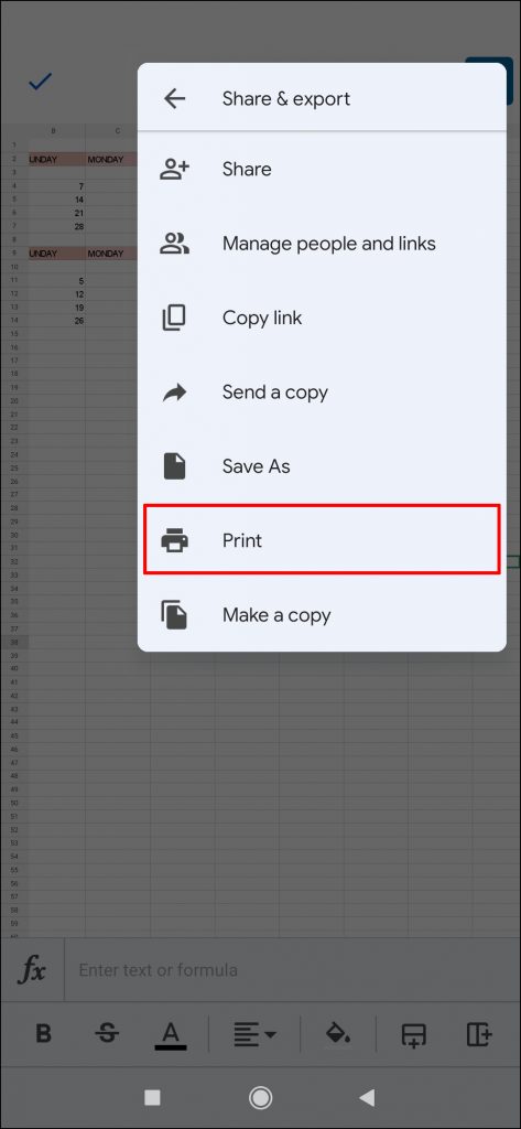 How to Set the Print Area in Google Sheets