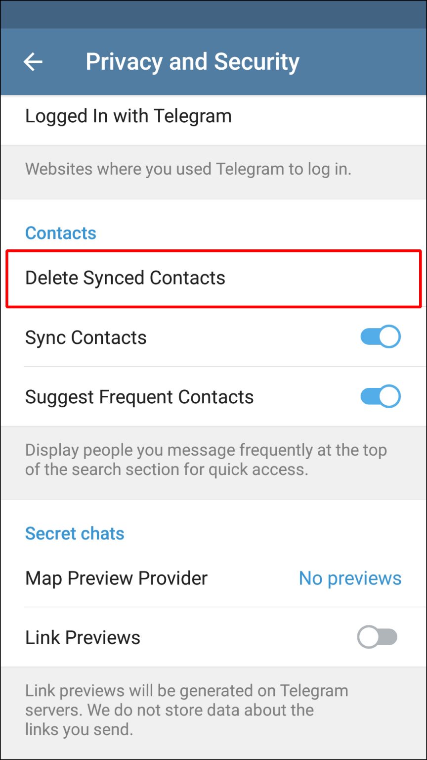 How to Delete Contacts in Telegram