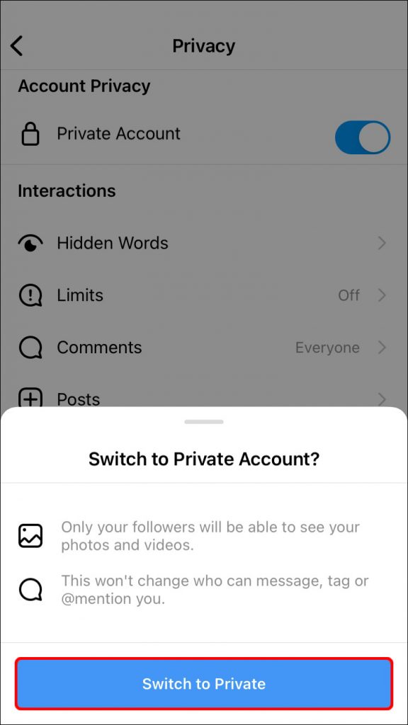 How To Make an Instagram Account Private