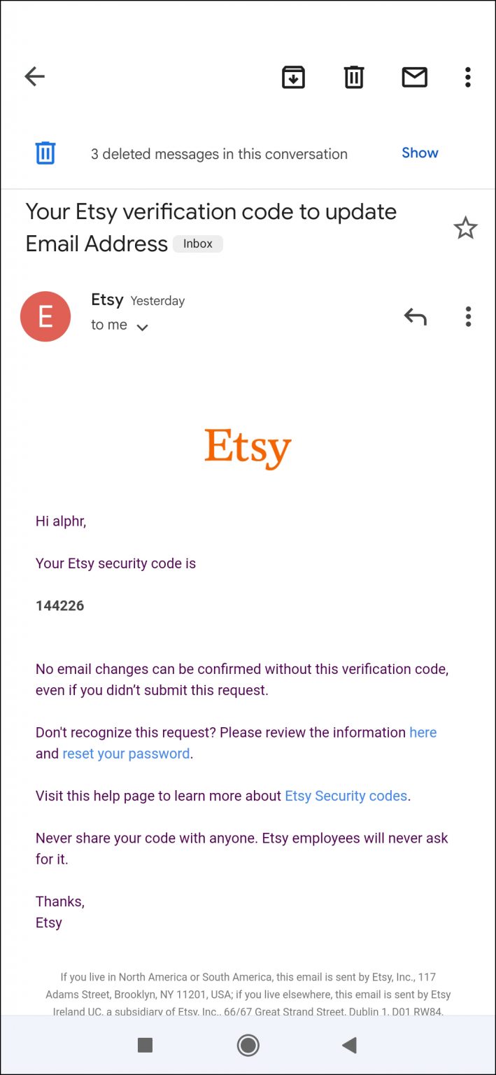 How to Change your Email Address on Etsy