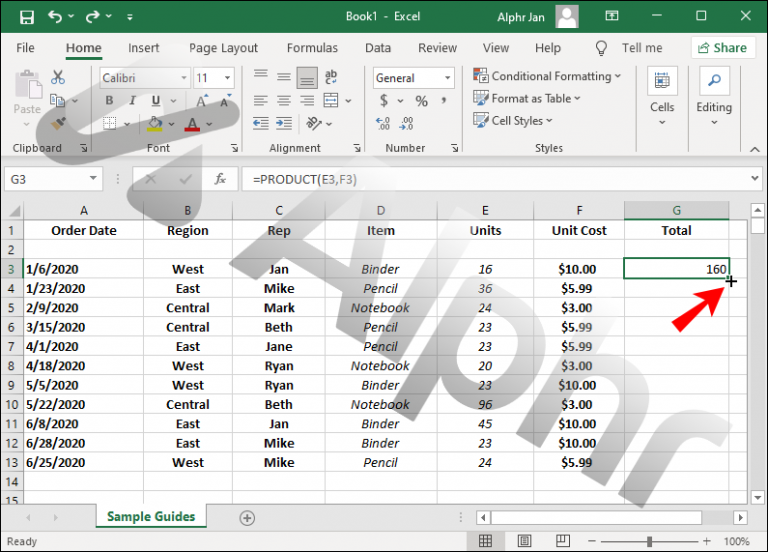 How to Copy a Formula Down in Excel