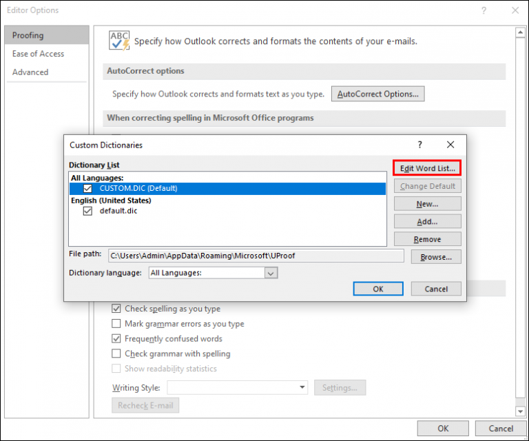 How to Turn Off AutoCorrect in Outlook