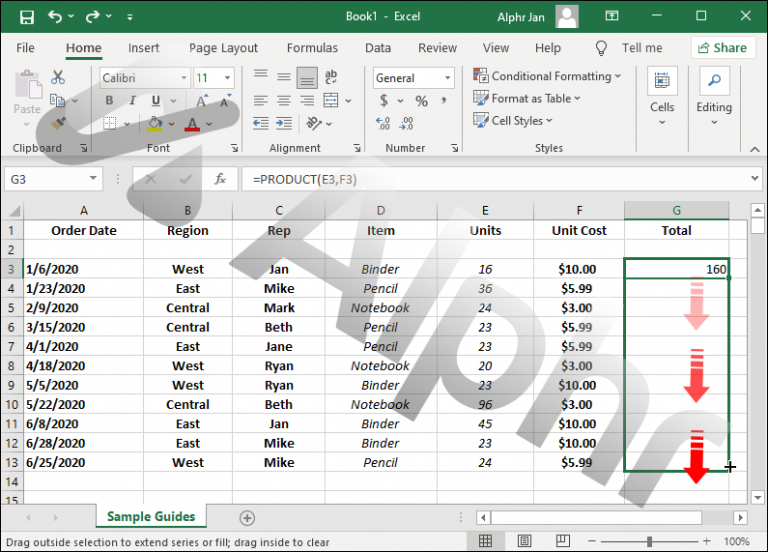 How to Copy a Formula Down in Excel