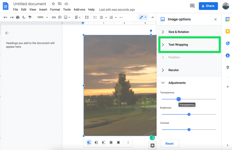 How to Put an Image Behind Text in Google Docs