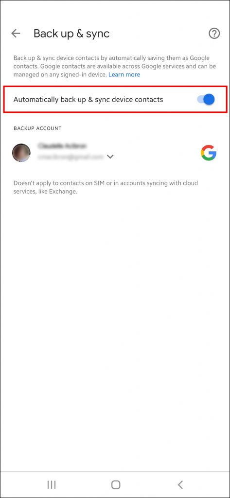 How To Sync Contacts From Android to Gmail