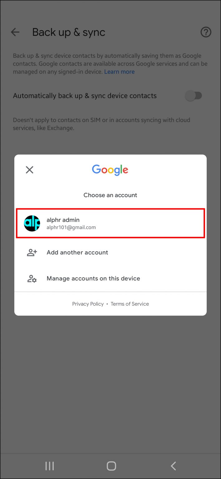 How To Sync Contacts From Android to Gmail