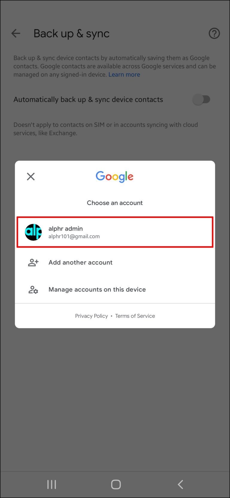 How To Sync Contacts From Android to Gmail