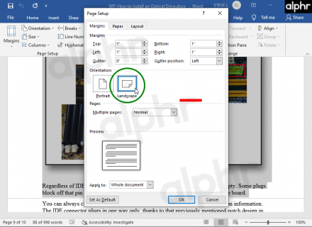 How to Make Just One Page Landscape in Word