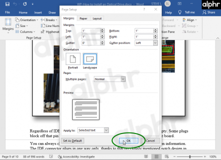 How to Make Just One Page Landscape in Word