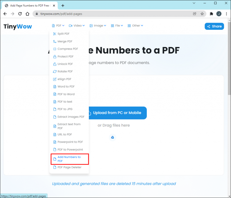 How to Add Page Numbers to a PDF