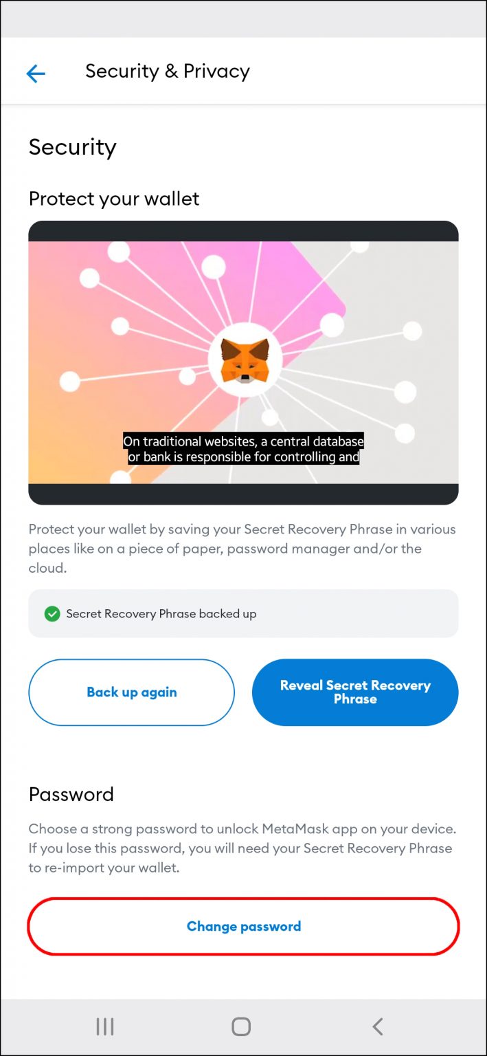 How to Change a MetaMask Password