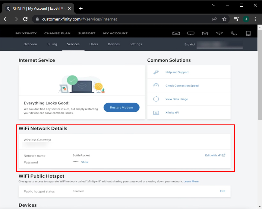 View My Comcast Account