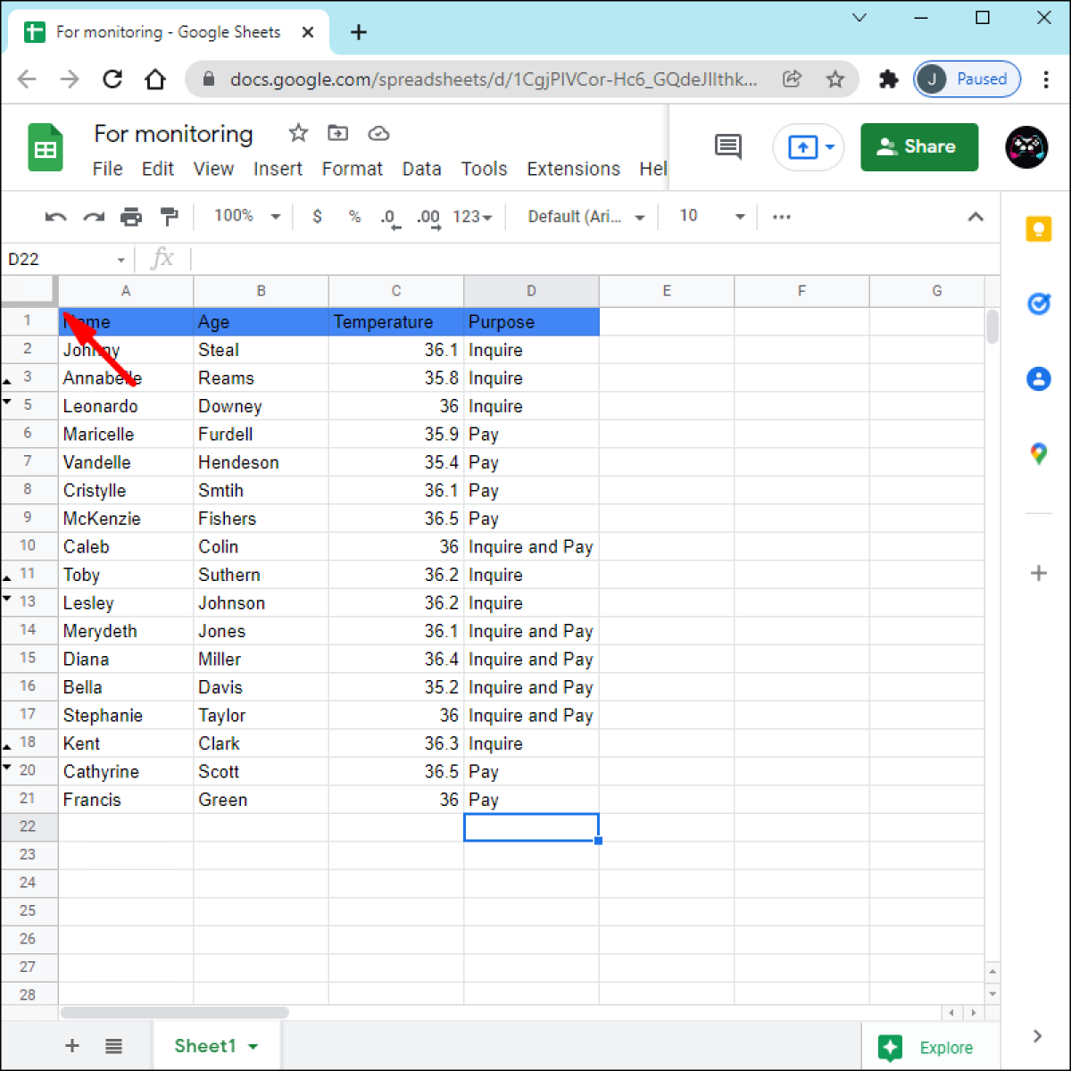 How To Delete Hidden Rows in Google Sheets